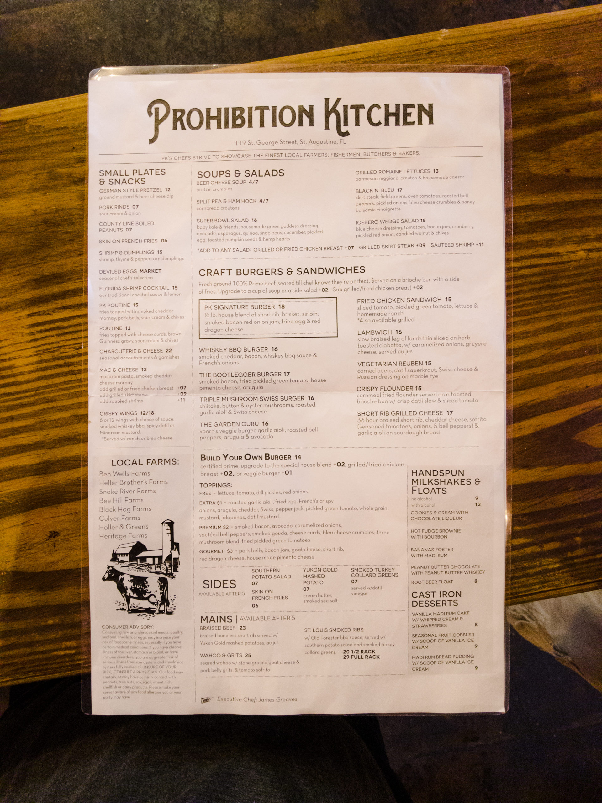 Prohibition Kitchen - Casago St. Augustine